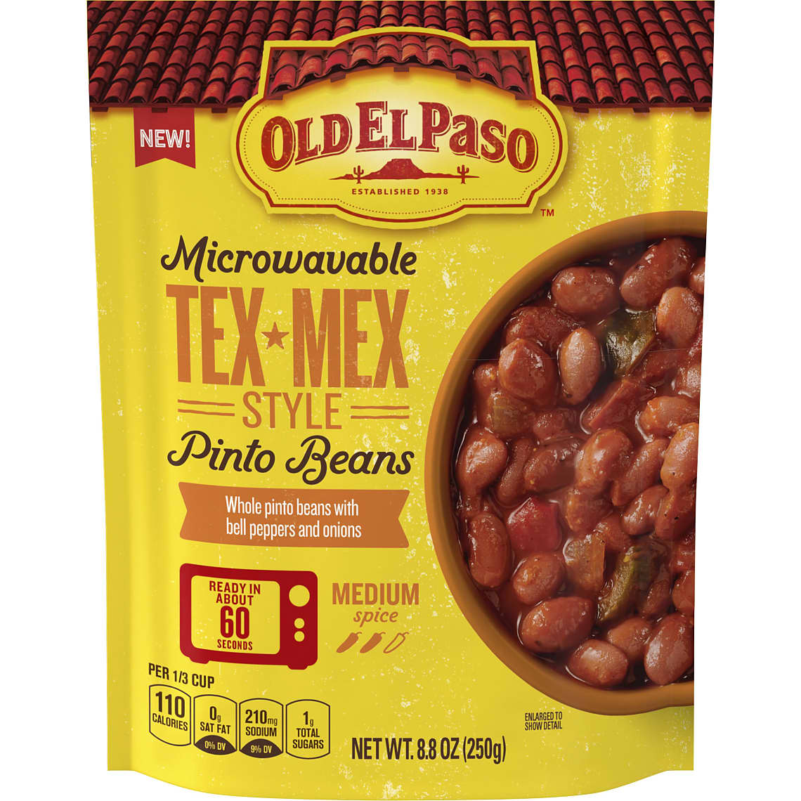 Old El Paso Microwavable Pouched Beans - Tex-Mex Style Pinto Beans - Old El Paso